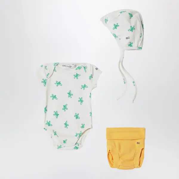 BOBO CHOSES Three-piece Set White/ In Cotton - Yellow