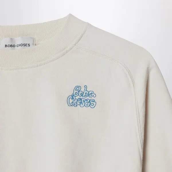 BOBO CHOSES Mélange Cotton Logo Sweatshirt