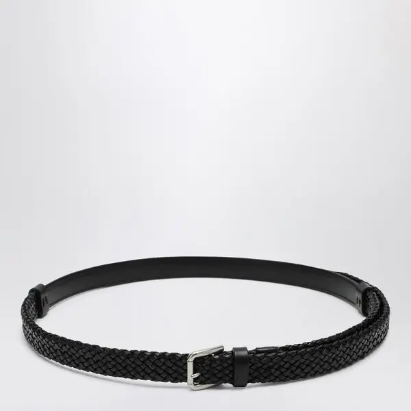Dolce & Gabbana Woven Leather Belt - Black