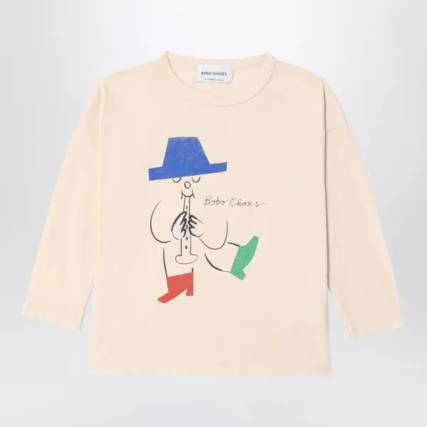 BOBO CHOSES Magic Flute Player T-shirt Ivory - White