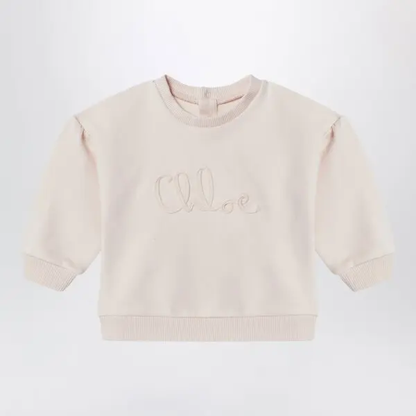 Chloé Light Sweatshirt With Logo Embroidery - Pink