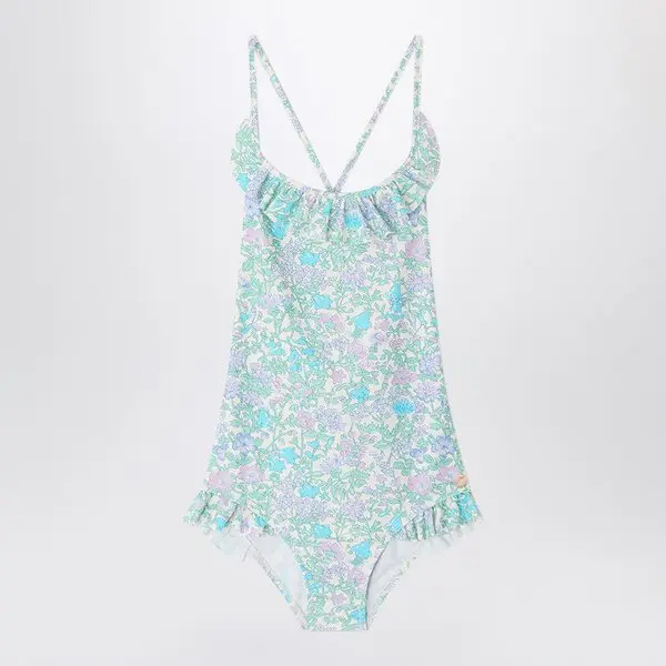 Bonpoint Floral Print One-piece Swimsuit - Light Blue