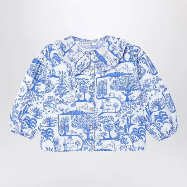 BOBO CHOSES Wonderland /blue Cotton Blouse - White