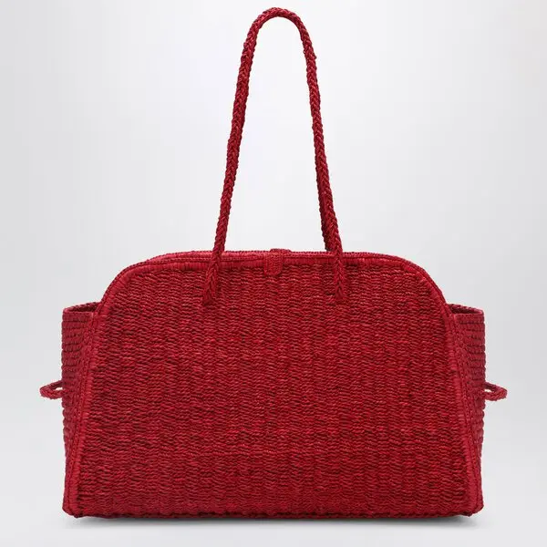 Jacquemus Turismo Raffia Bowling Bag - Red