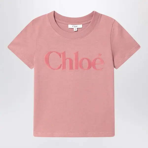 Chloé Cotton T-shirt With Logo - Pink