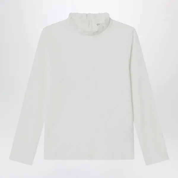 Chloé Top With High Neck And Ruffles - White