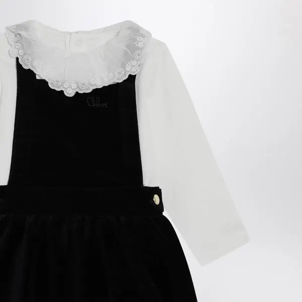 Chloé White And Velvet Dress