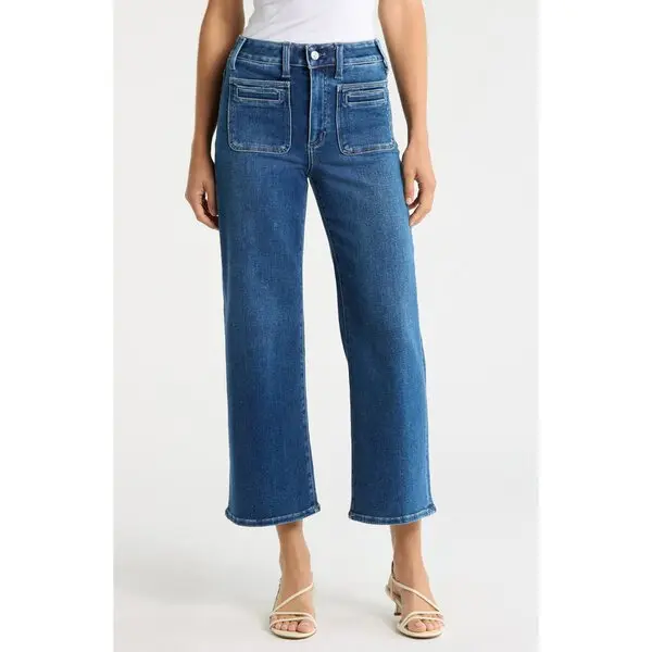 Paige Anessa Pocket Wide-leg Jeans - Crosswind