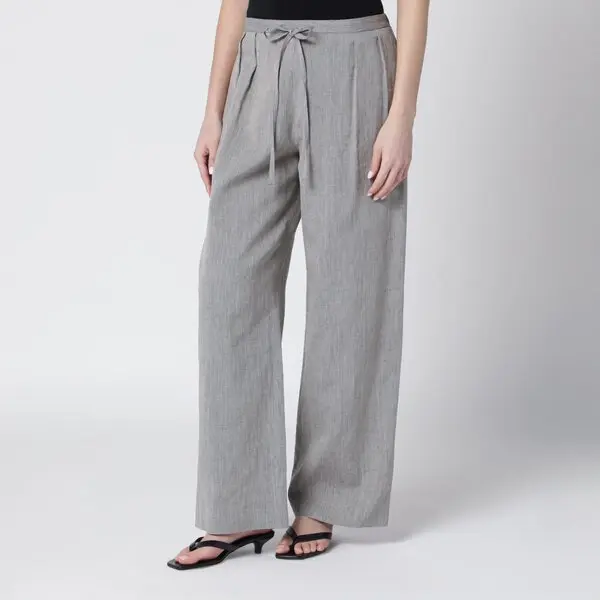 Loulou De Saison Clark Pleated Trousers - Grey
