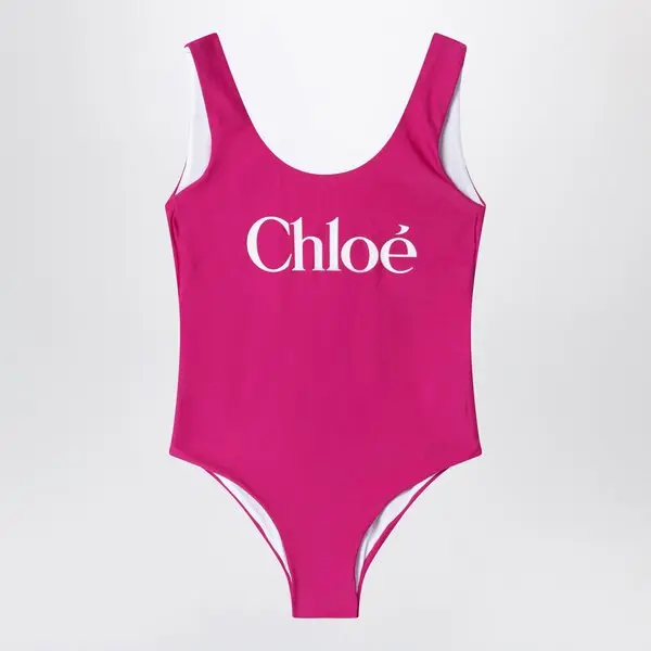 Chloé One-piece Swimsuit With Logo - Pink