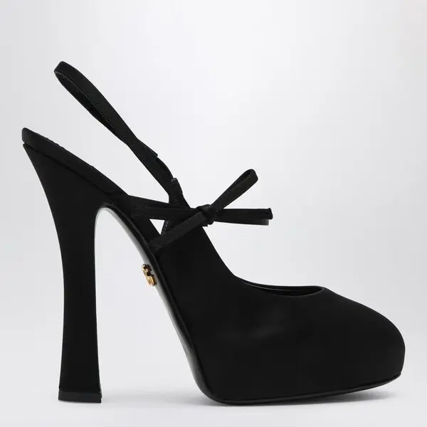 Dolce & Gabbana High Satin Slingback - Black
