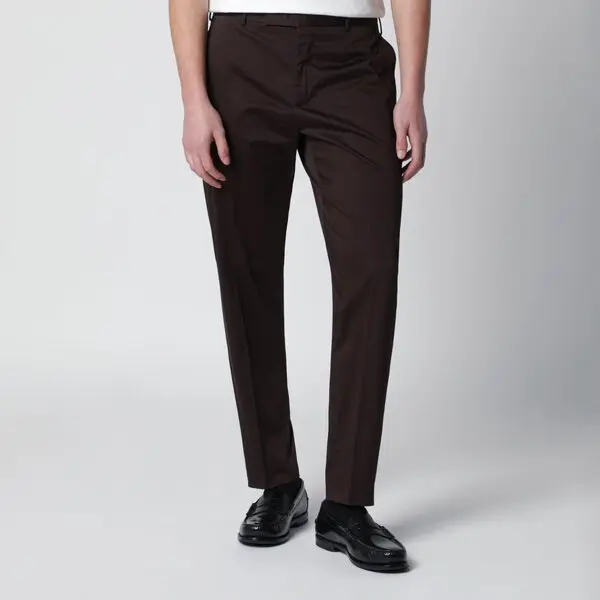 PT TORINO Cotton-blend Trousers - Brown