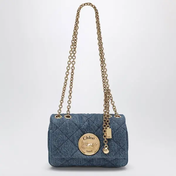 Chloé Heritage Small Quilted Denim Shoulder Bag - Blue