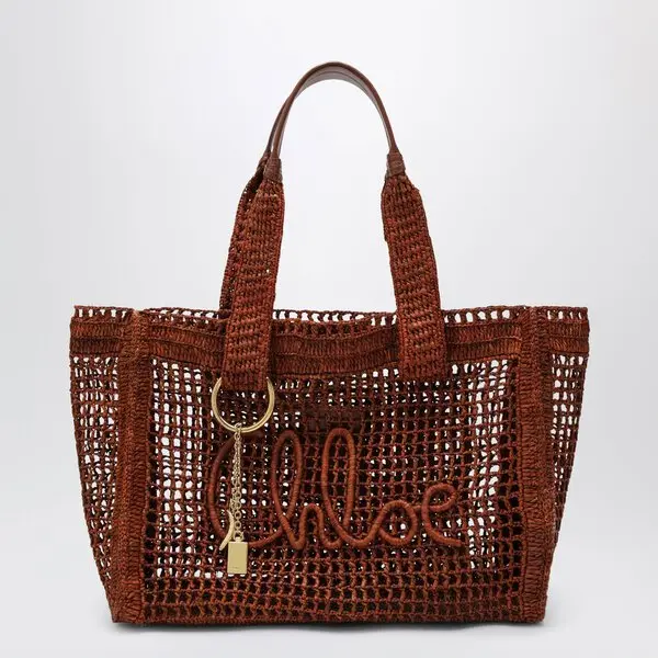 Chloé East-west Summer Banana Summery Raffia Tote Bag - Brown