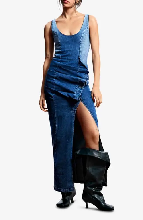 Desigual Sleeveless Denim Dress - Medium Blue
