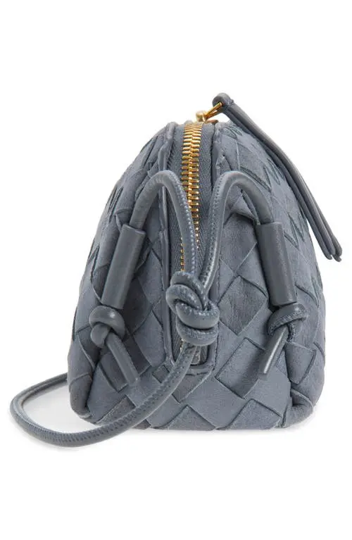 Bottega Veneta Intrecciato Suede Crossbody Bag - Cloudy Indigo