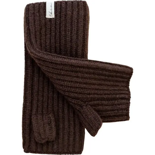 TBCO Cashmere & Merino Ribbed Wrist Warmers - Brown
