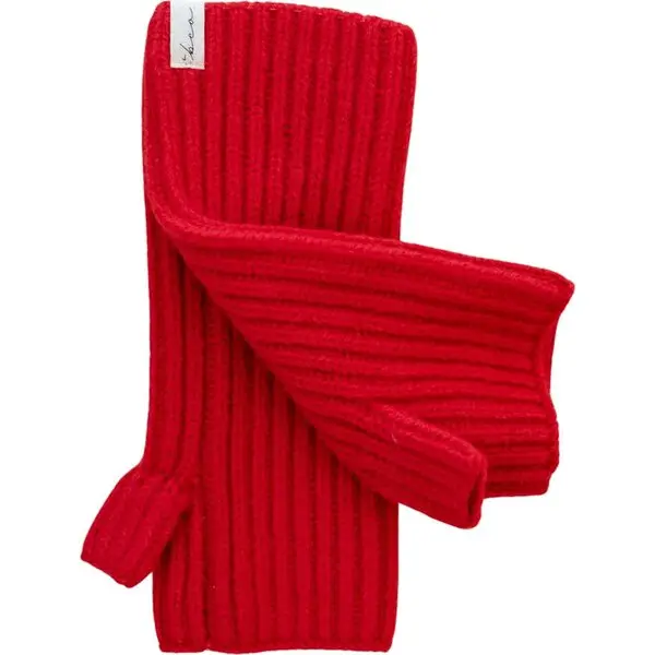TBCO Cashmere & Merino Ribbed Wrist Warmers - Red
