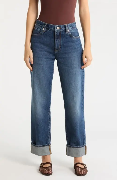 FRAME The Hang High-waist Cuffed Straight-leg Jeans - Acumen