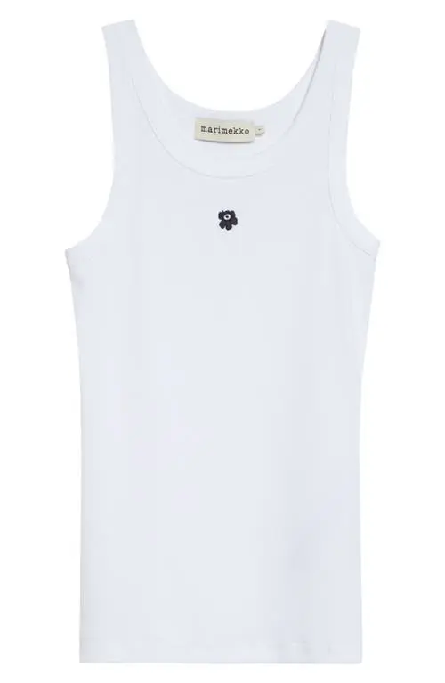 Marimekko Kedol Unikko Stretch Cotton Rib Tank - Black White