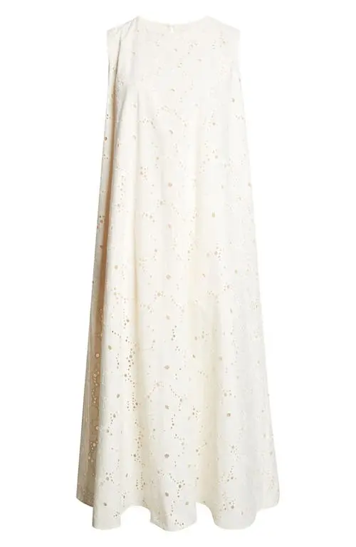 Marimekko Alvariinsa Unikko Cotton Eyelet Maxi Dress - Off White