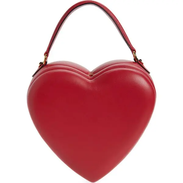 Moschino Love Me Logo Strap Leather Crossbody Bag - Red 500 Oa0
