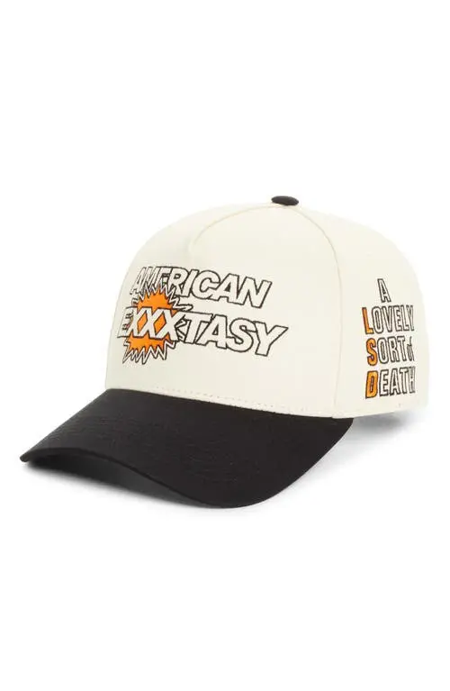 MIDNIGHT RODEO American Exxxtasy Snapback Baseball Cap - Antique White