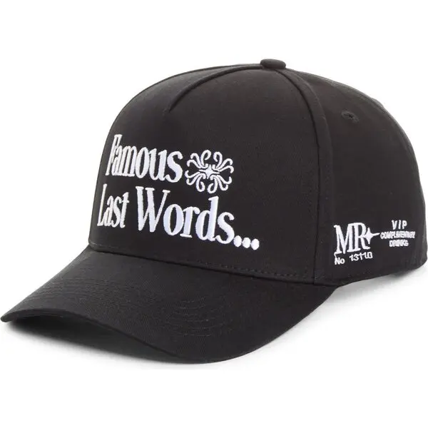 MIDNIGHT RODEO Famous Last Words Snapback Baseball Cap - Jet Black