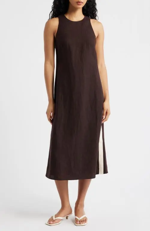 Madewell Sleeveless Linen Maxi Dress - Cocoa