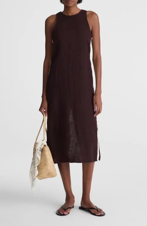 Madewell Sleeveless Linen Maxi Dress - Cocoa | Editorialist