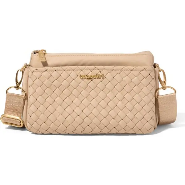 BAGGALLINI Perry Woven Crossbody - Desert Sand Woven Twill