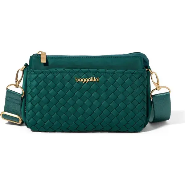 BAGGALLINI Perry Woven Crossbody - Jade Woven Twill