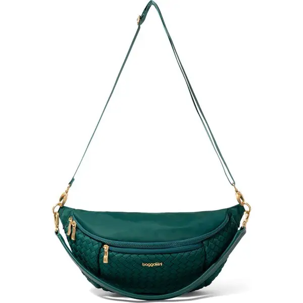 BAGGALLINI Stanton Woven Crossbody - Jade Woven Twill