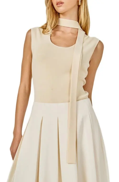 Endless Rose Knit Tank & Scarf - Cream