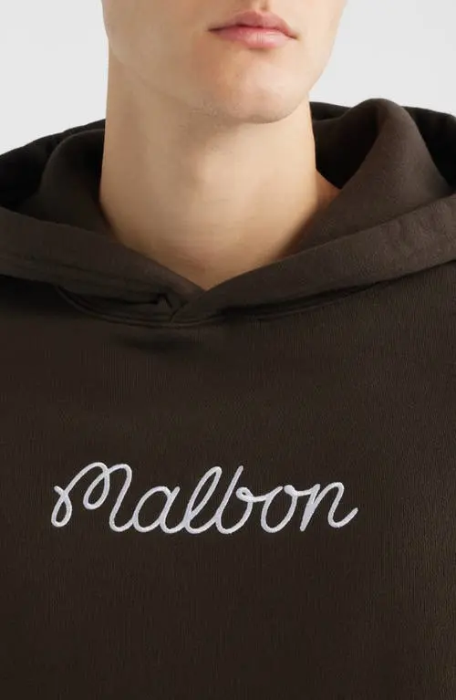 MALBON Fesque Logo Embroidered Hoodie - Brown