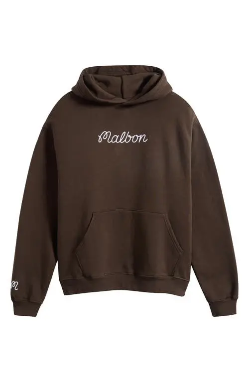 MALBON Fesque Logo Embroidered Hoodie - Brown