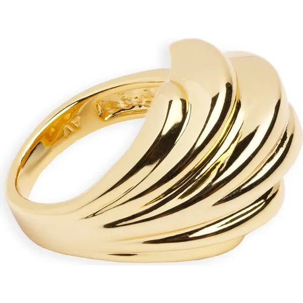 Argento Vivo Ribbed Fashion Ring - Gold