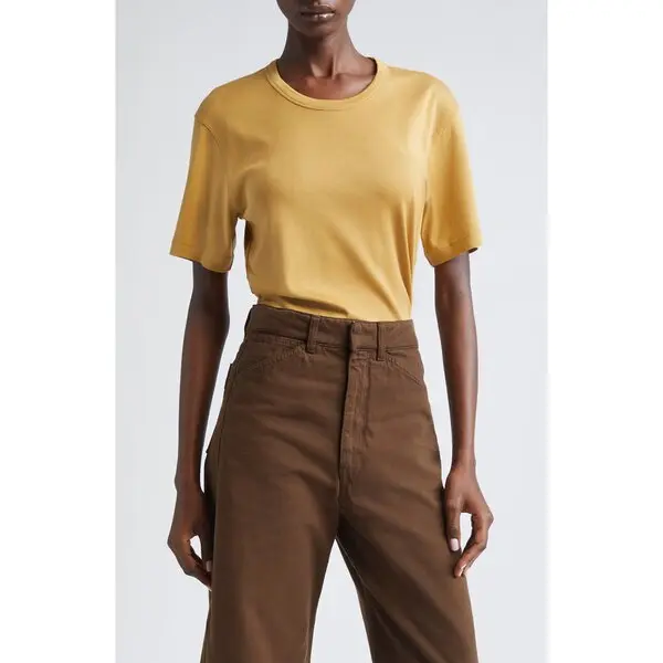 LEMAIRE Cotton Jersey Rib T-shirt - Ochre