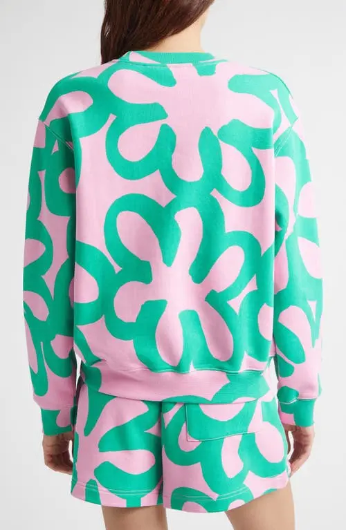 Marimekko Leiot Jättikukka Kioski French Terry Sweatshirt - Light Pink Green