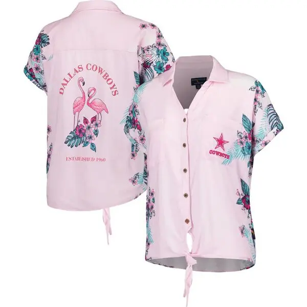 MARGARITAVILLE Dallas Cowboys Stadium Tie-front Shirt - Pink