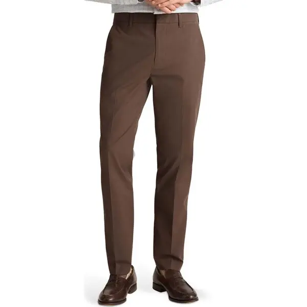 Bonobos Weekday Warrior Slim Fit Glen Check Dress Pants - Tuesday Brown Glen Check