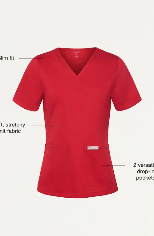 JAANUU Ultralast Essential Performance 6-pocket Scrub Set - Red
