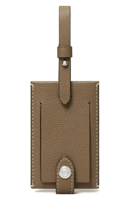 Tory Burch Leather Luggage Tag - Wild Mushroom
