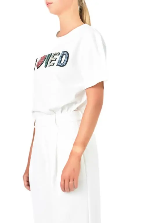 Endless Rose Crystal Appliqué T-shirt