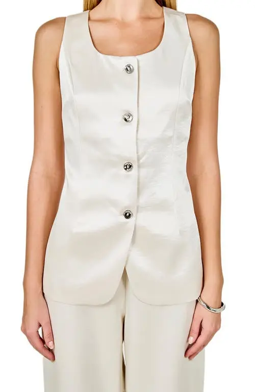 Endless Rose Satin Buttoned Vest