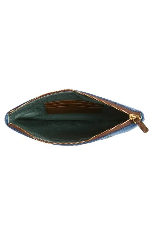 Valentino Garavani Vlogo Embroidered Denim Pouch - Blue Multi