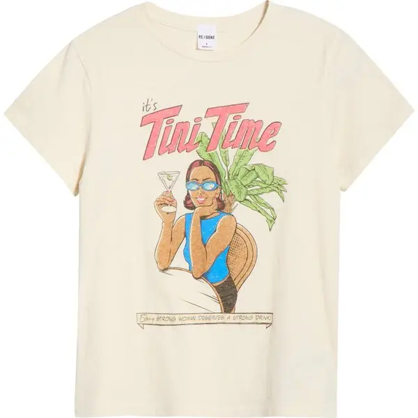 RE/DONE Classic Tini Time Graphic T-shirt - Vintagewhite