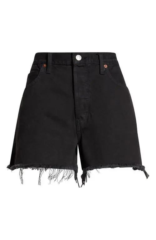 RE/DONE The Breezy Frayed Hem Denim Shorts