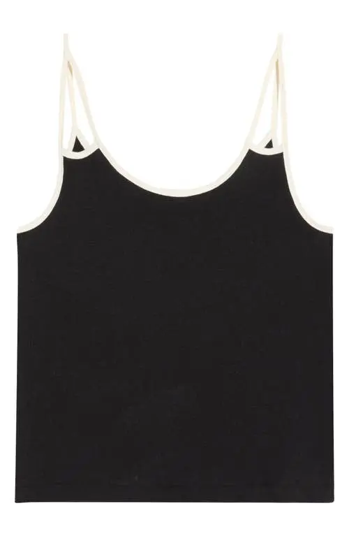 RE/DONE Gemini Reversible Spaghetti Strap Tank - Blackwvwhite