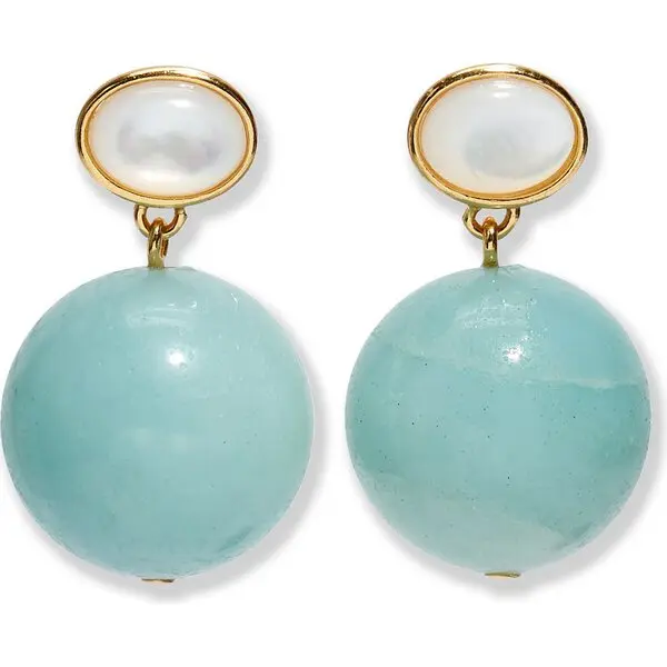 LIZZIE FORTUNATO Cora Mother-of-pearl Amazonite Drop Earrings - Amazonite Multi
